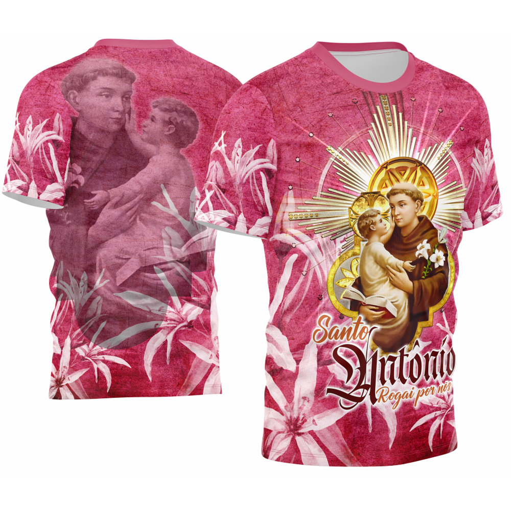 Arte Camisa Santo Antonio Rosa
