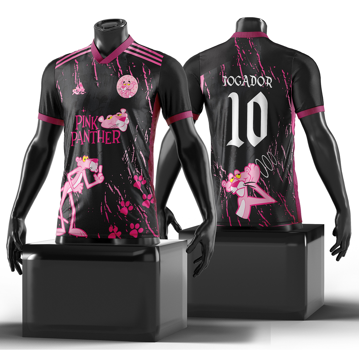 Arte Vetor Camisa Interclasse pantera côr de rosa Mod-214