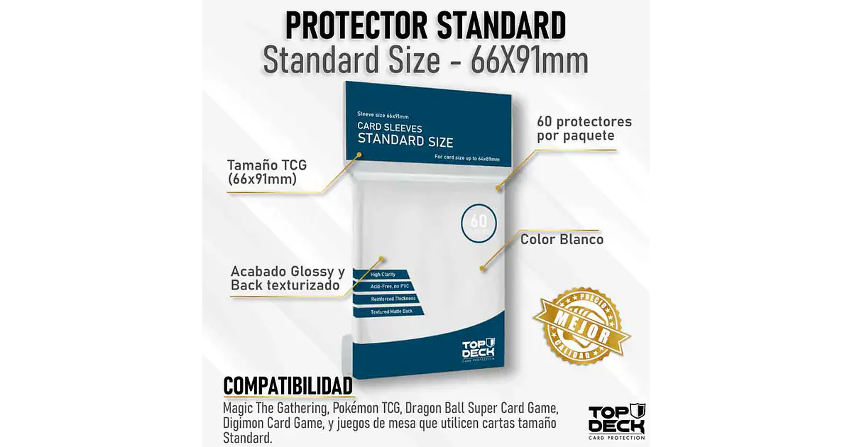 Protector Standard Blanco 66x91mm 60 Unidades