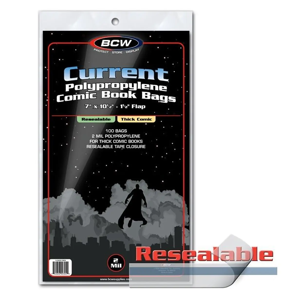 Bolsas Para Comic Bcw Resealable Current Comic Bags - Thick