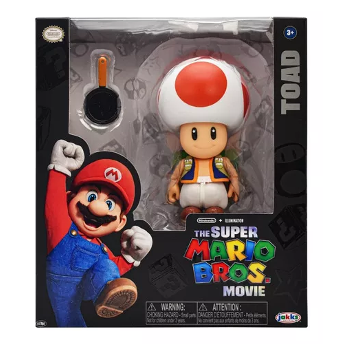 figura de Super Mario Bros Movie Toad Con Sarten 10cm Jakks