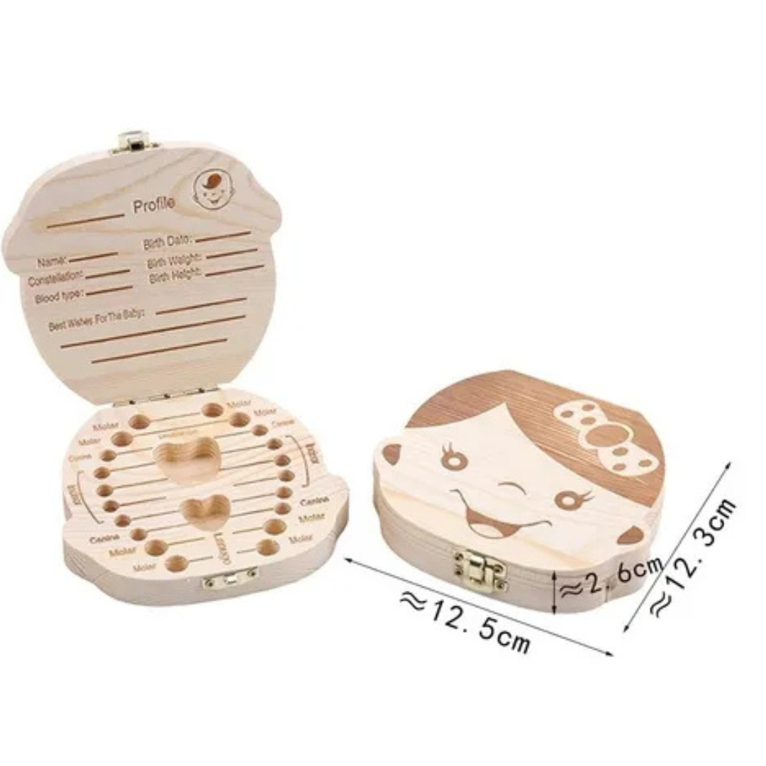 Caja de Madera para Guardar Dientes