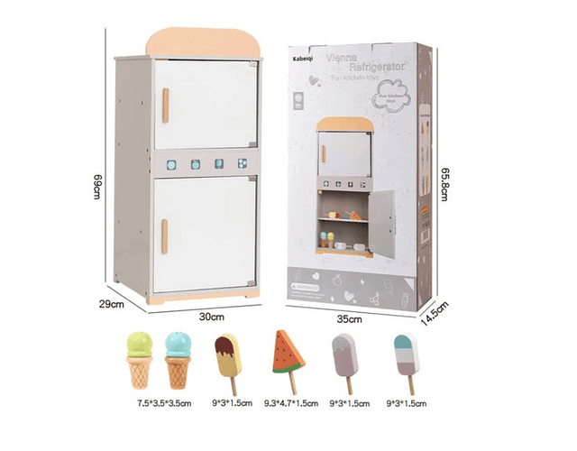 Refrigerador Didáctico de Madera Blanco
