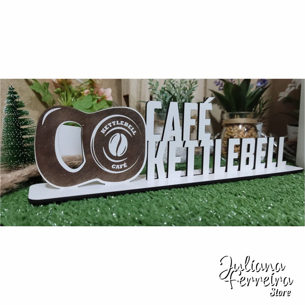 Lettering cut out to land on counter