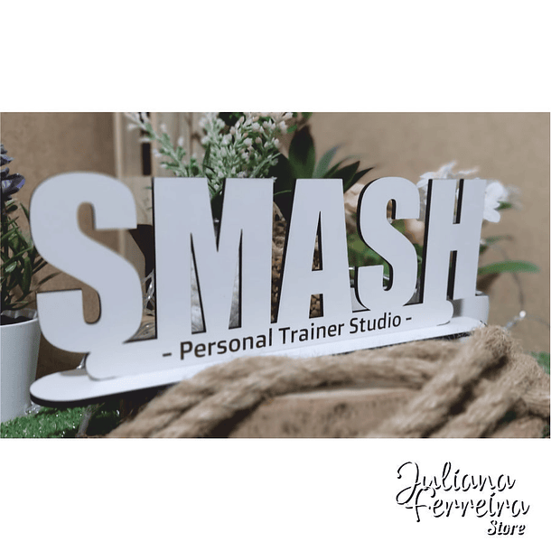 Lettering cut out to land on counter