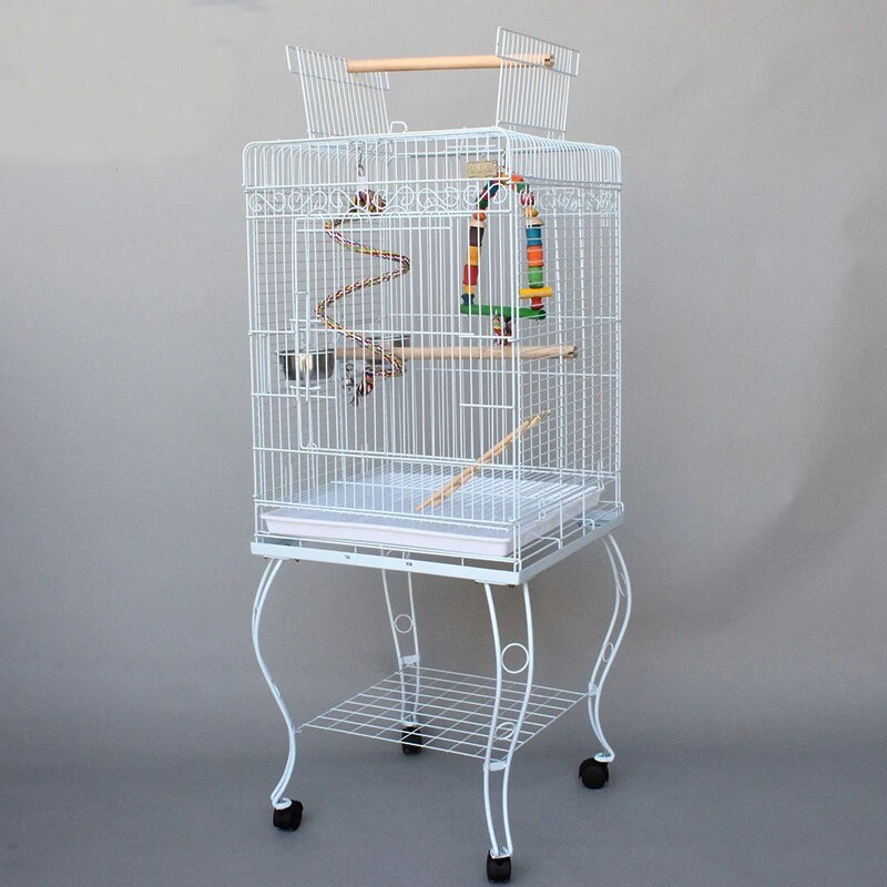 Jaula para aves con ruedas