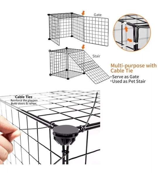Corral Armable para Mascotas Pequeñas 35 Paneles