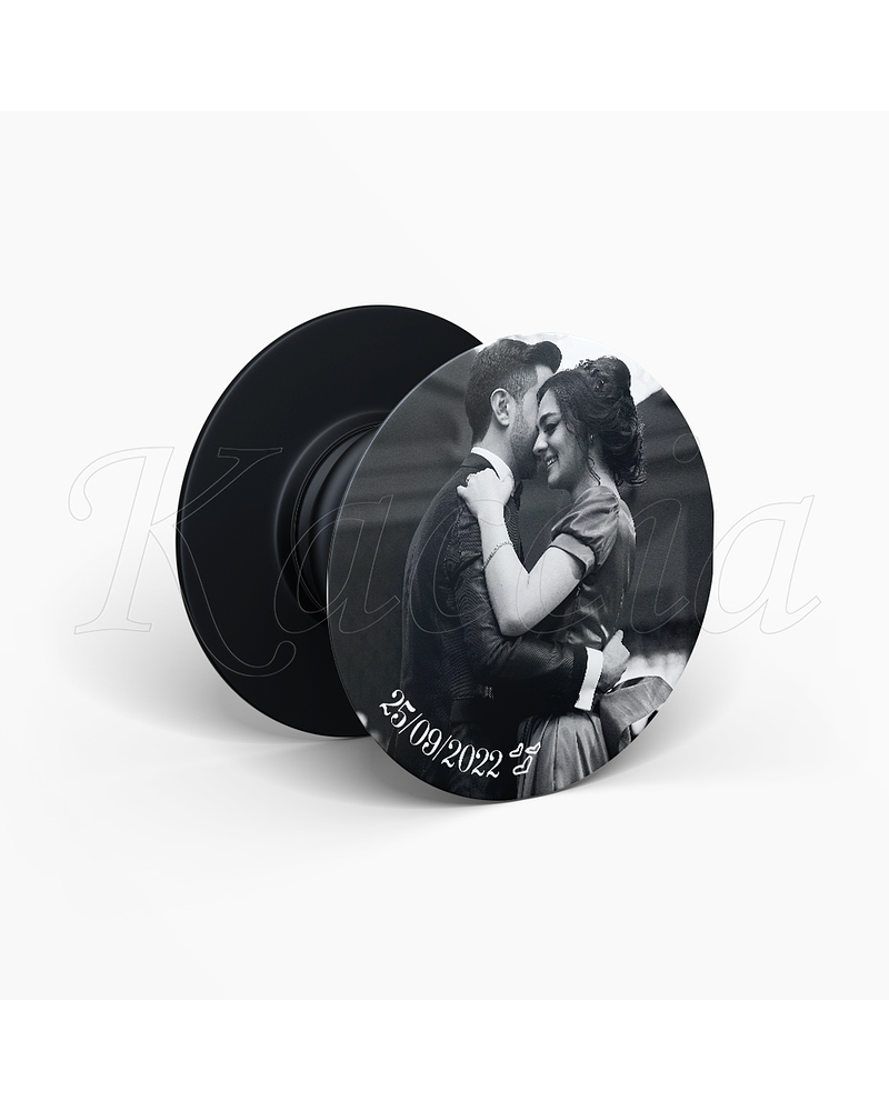 Pop Socket Personalizado com Foto e Data