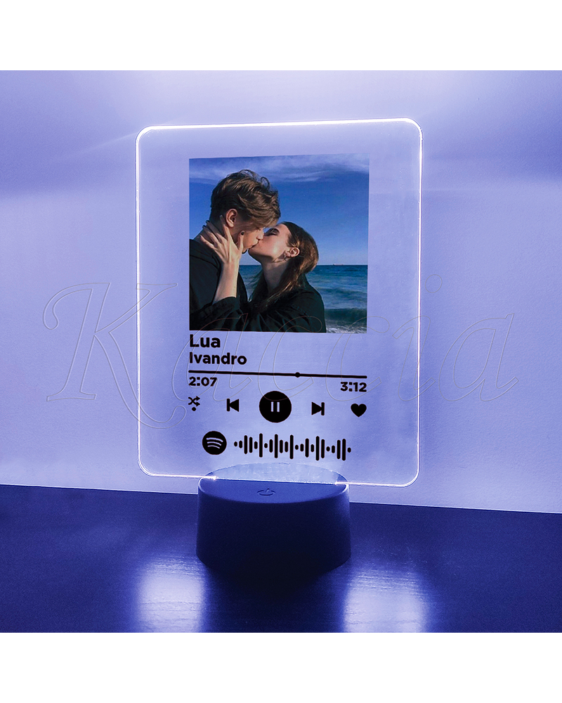 Placa Spotify LED Personalizada com Foto