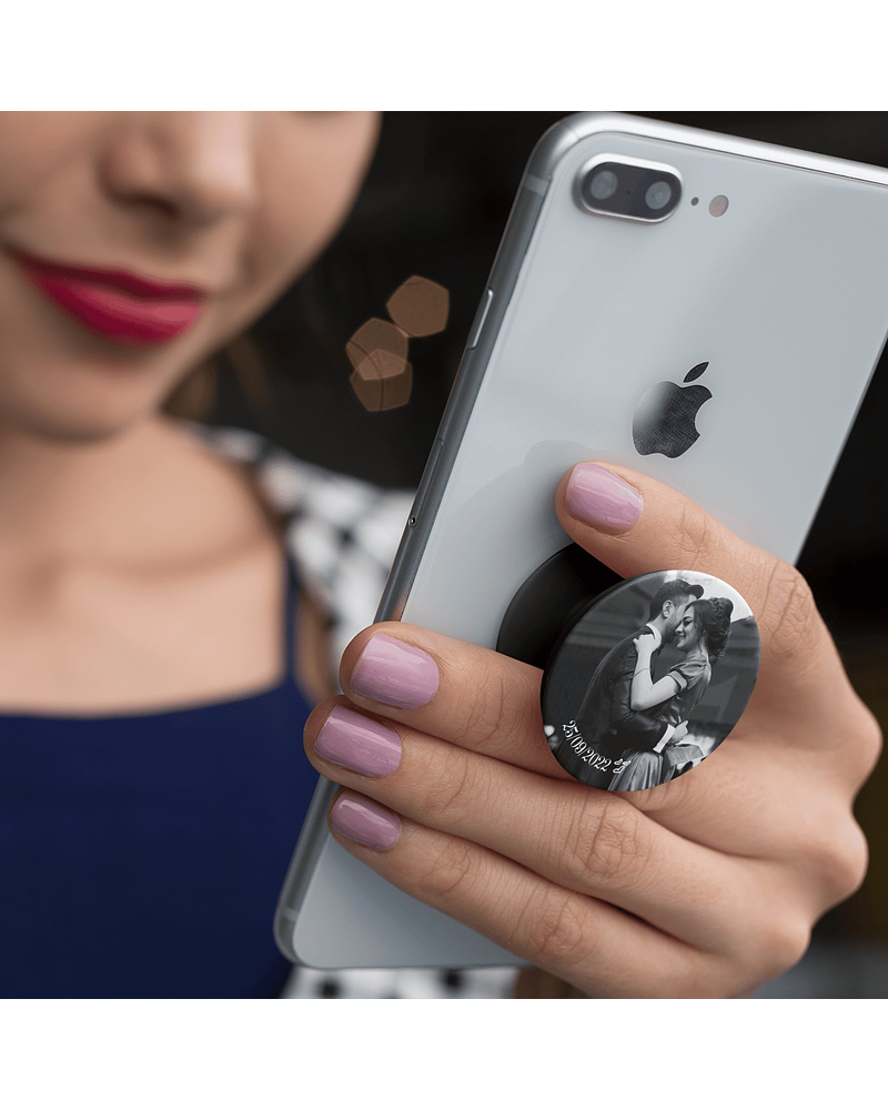 Pop Socket Personalizado com Foto e Data
