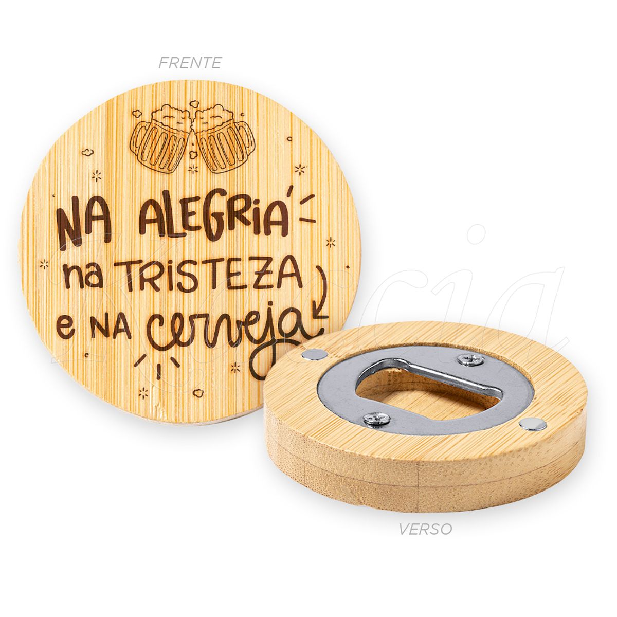 Abre-cápsulas Íman Bambu Na Cerveja