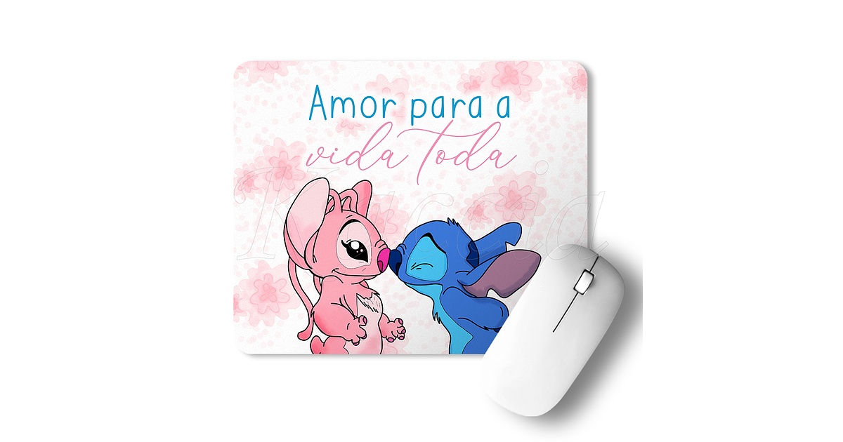 Tapete de Rato Amor para Vida Toda Stitch & Ángel