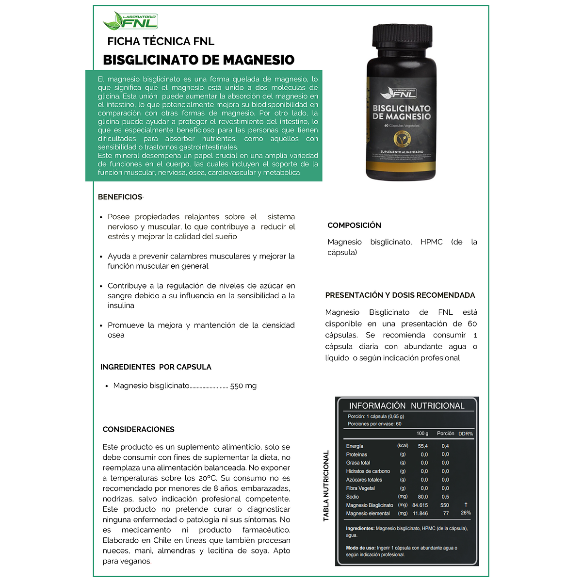 MAGNESIO MAG VITAL, (60 cáps.).