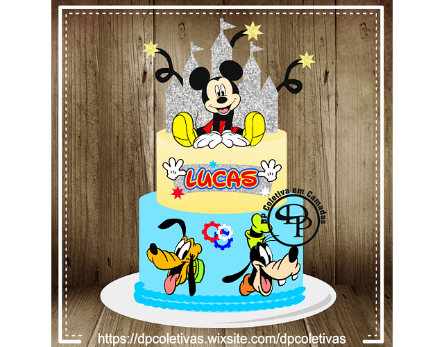 ARQUIVO TOPO DE BOLO MICKEY CASTELO - EM CAMADAS