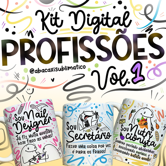 Canecas Kit Profissões – Abacaxi Sublimatico