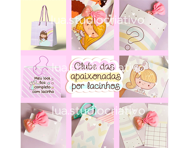 Kit Digital Meninas Amam Lacinhos - LUA STUDIO