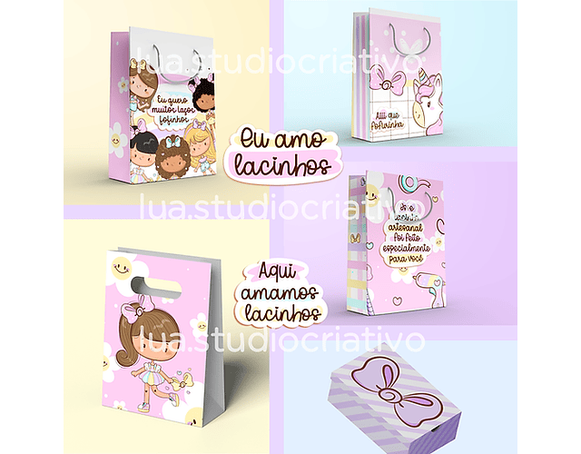 Kit Digital Meninas Amam Lacinhos - LUA STUDIO