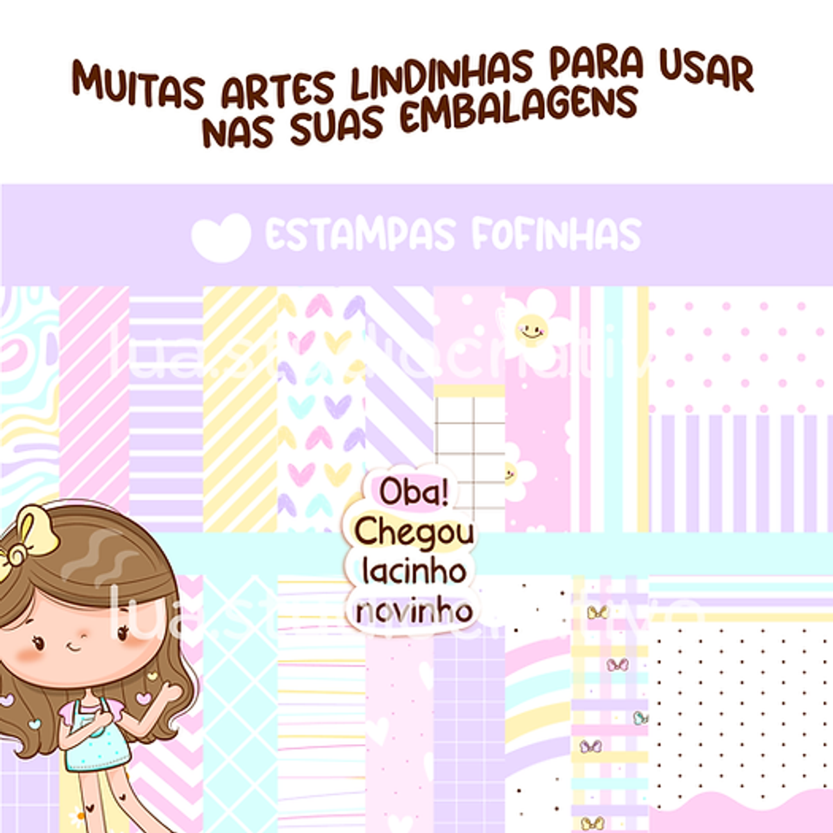 Kit Digital Meninas Amam Lacinhos - LUA STUDIO