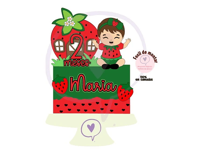 Arquivo de corte topo Topo Baby Moranguinho