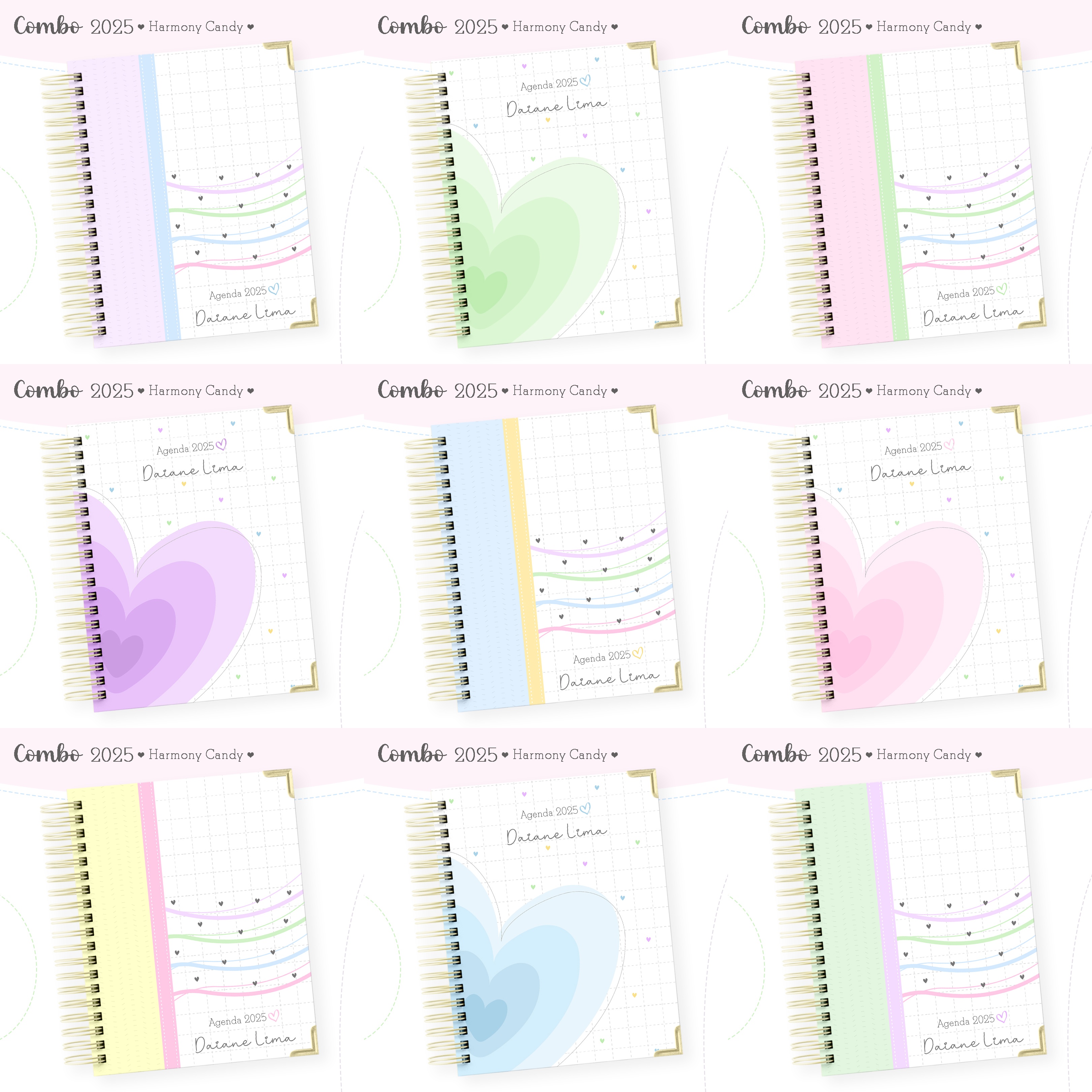 Arquivo Agenda Harmony Candy 2025 - COMBO COMPLETO