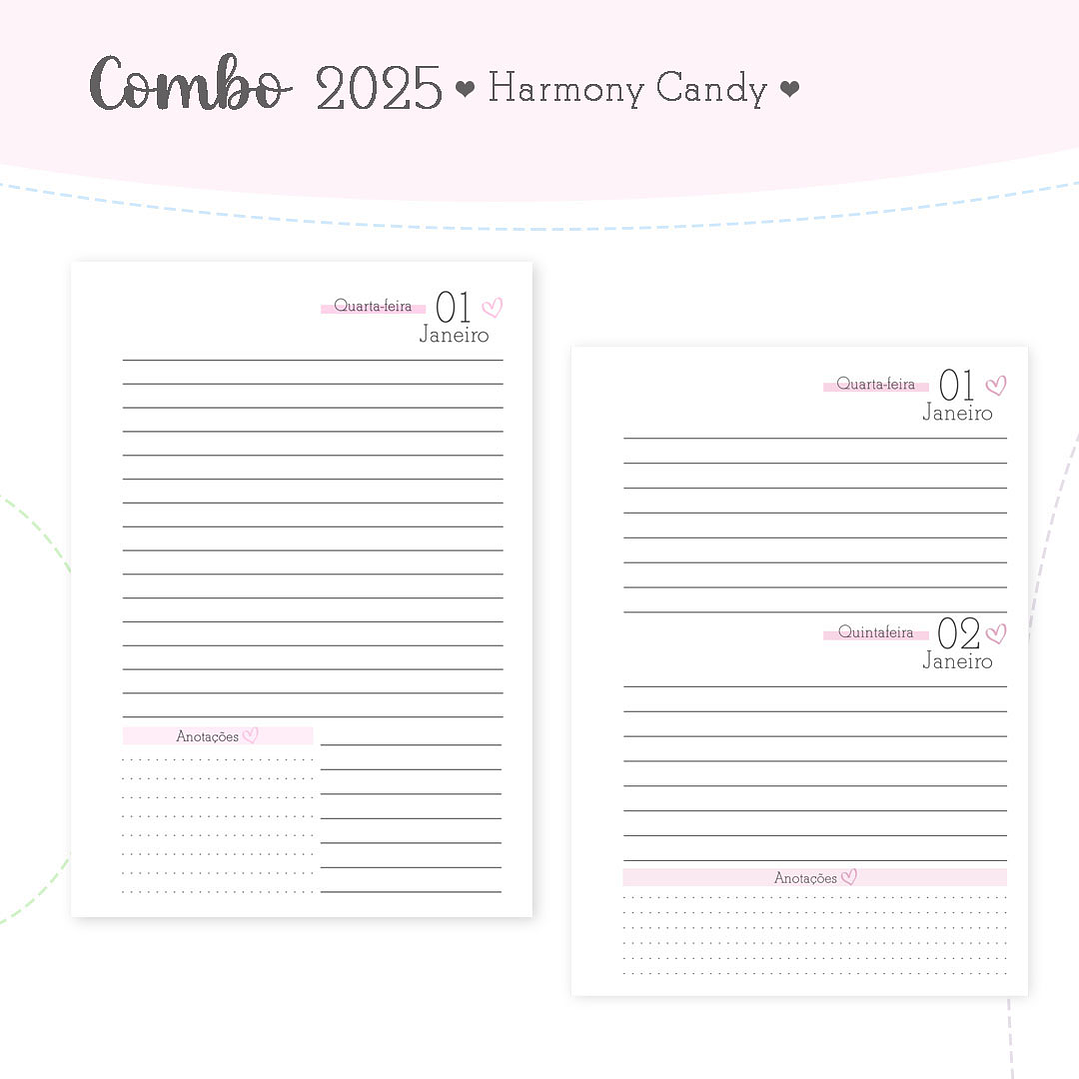 Arquivo Agenda Harmony Candy 2025 - COMBO COMPLETO