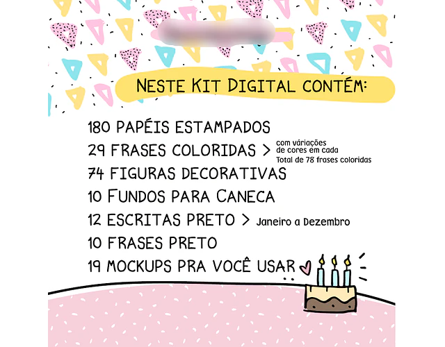 Kit Digital Feliz Aniversário - pandoca