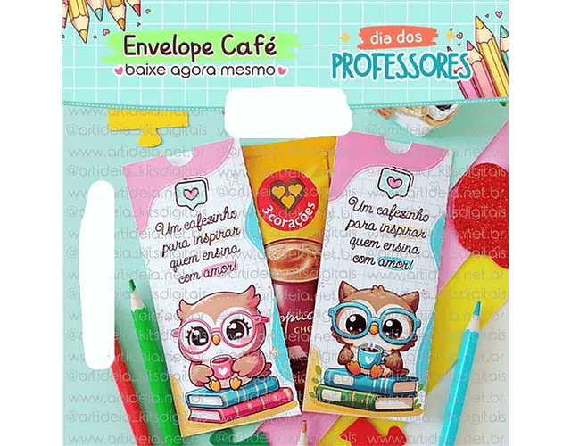 Arquivo Dia dos Professores Envelope para Café - ART IDEIA