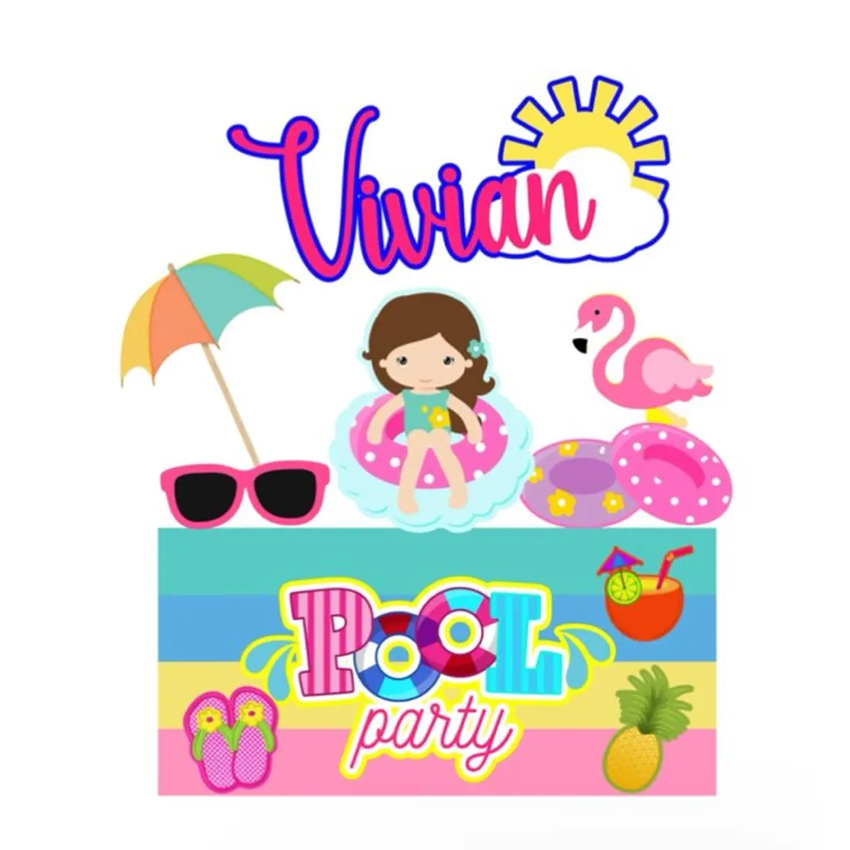 Arquivo de Corte Pool Party Menina