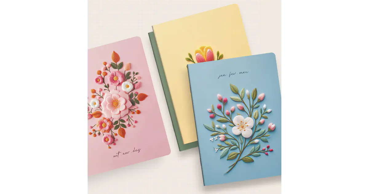 Arquivo Capas Planner Trimestral Coleção Flor de Papel Broch