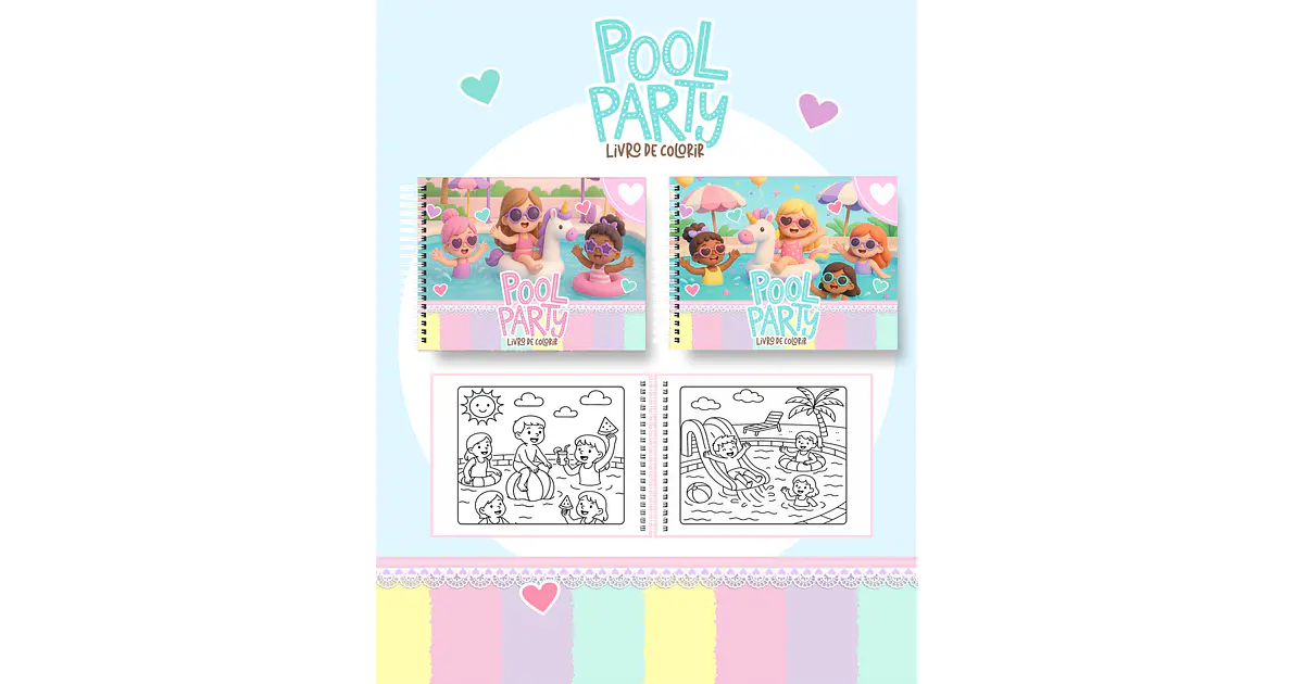 Arquivo Livro de Colorir Pool party - Pamella