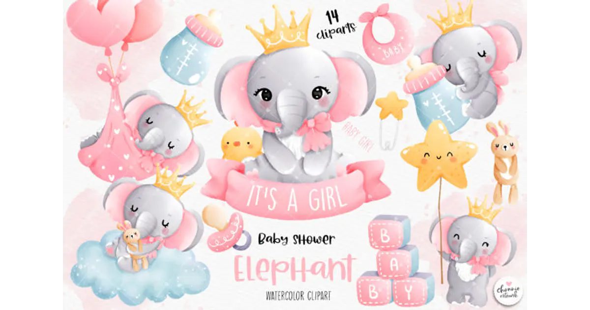 Kit Digital Elefantinha Baby - Chonnie Arts