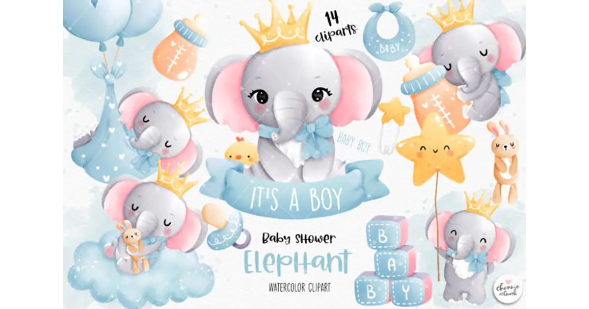 Kit Digital Elefantinho Baby - Chonnie Arts