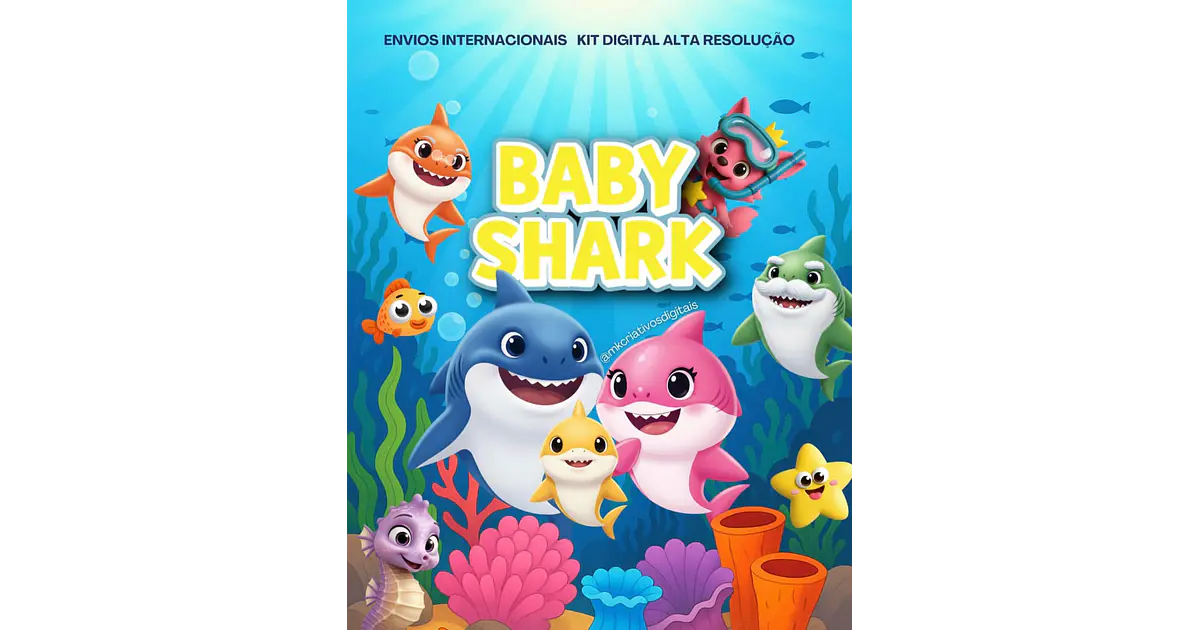 Kit Digital Baby Shark - MK Criativos