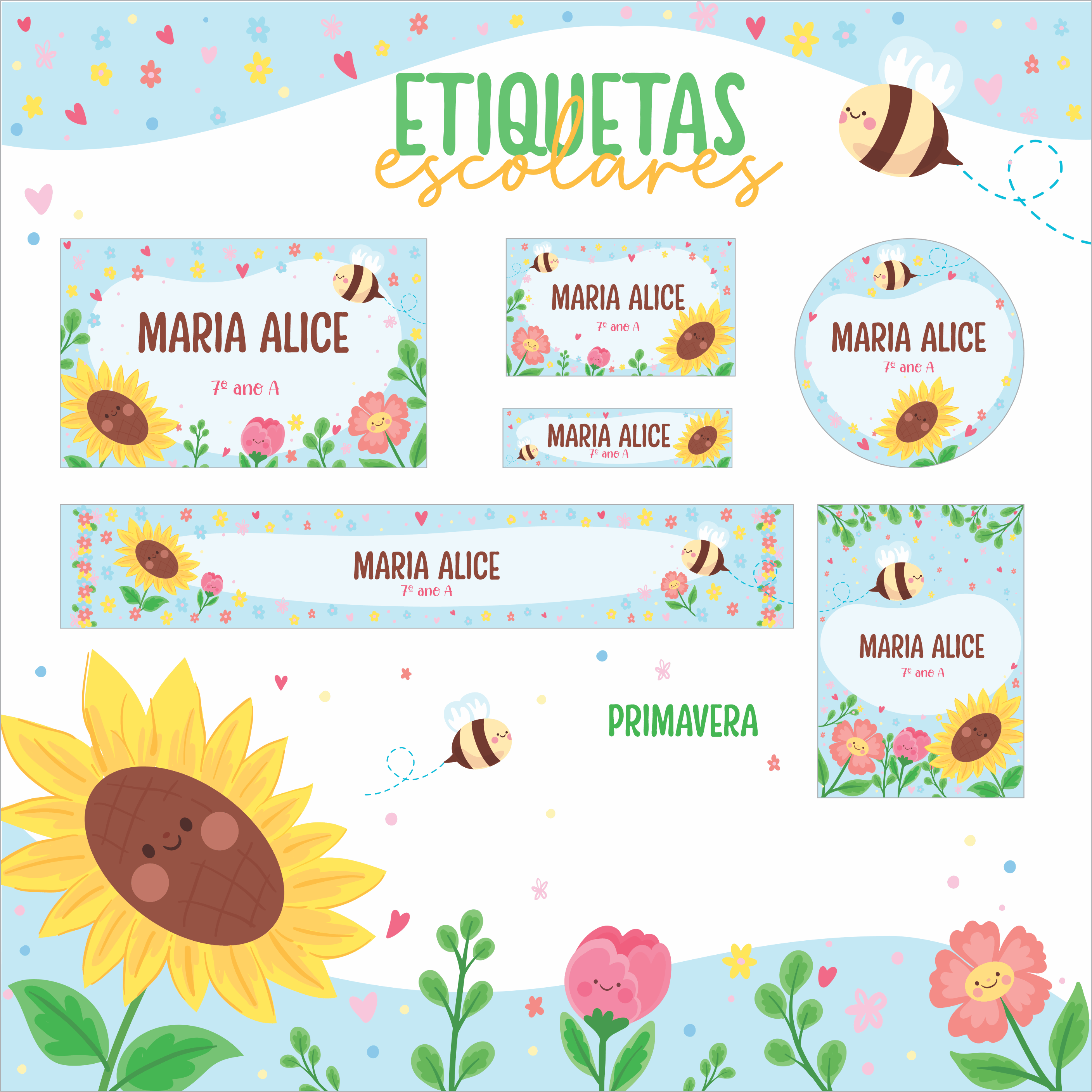Arquivo Etiquetas Escolar Primavera
