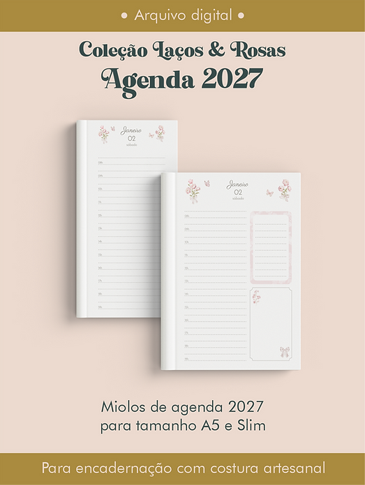 Arquivo Encadernação Combo Miolo Digital – Agenda 2027 Neutr