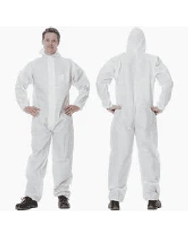 Buzo Overol desechable blanco tipo coverall 30 grs (imagen
