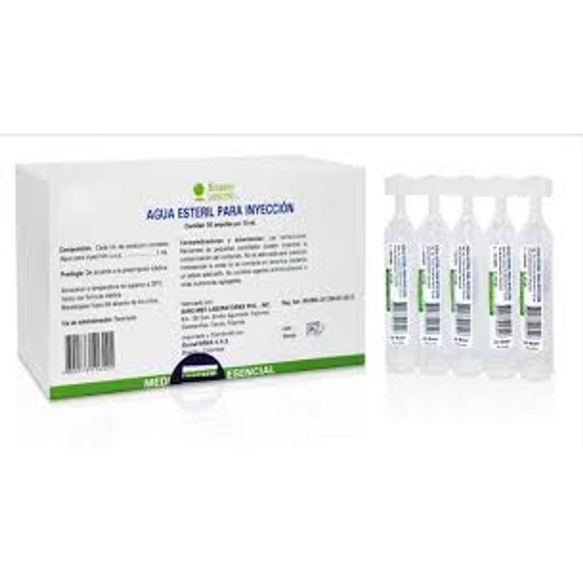 Agua para inyectables 10ml (Proxima llegada fines de Junio 2
