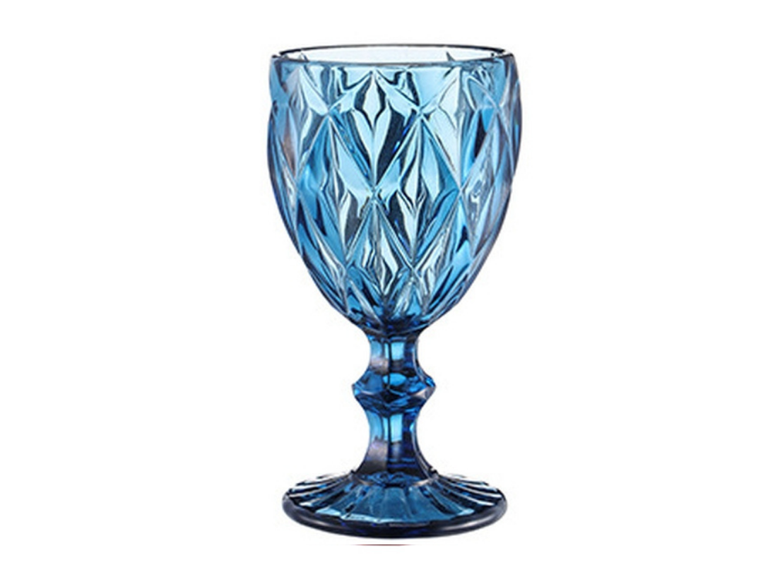 Set de 6 copas azules Modelo Rombo 300cc
