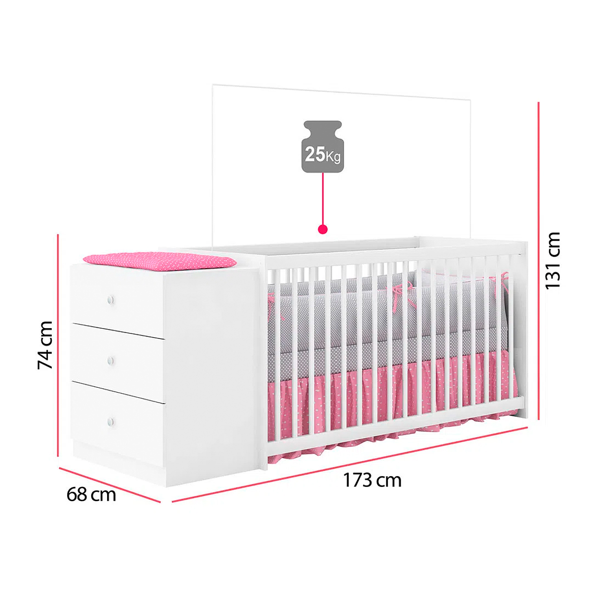 Cuna Con Comoda Gutti Blanca