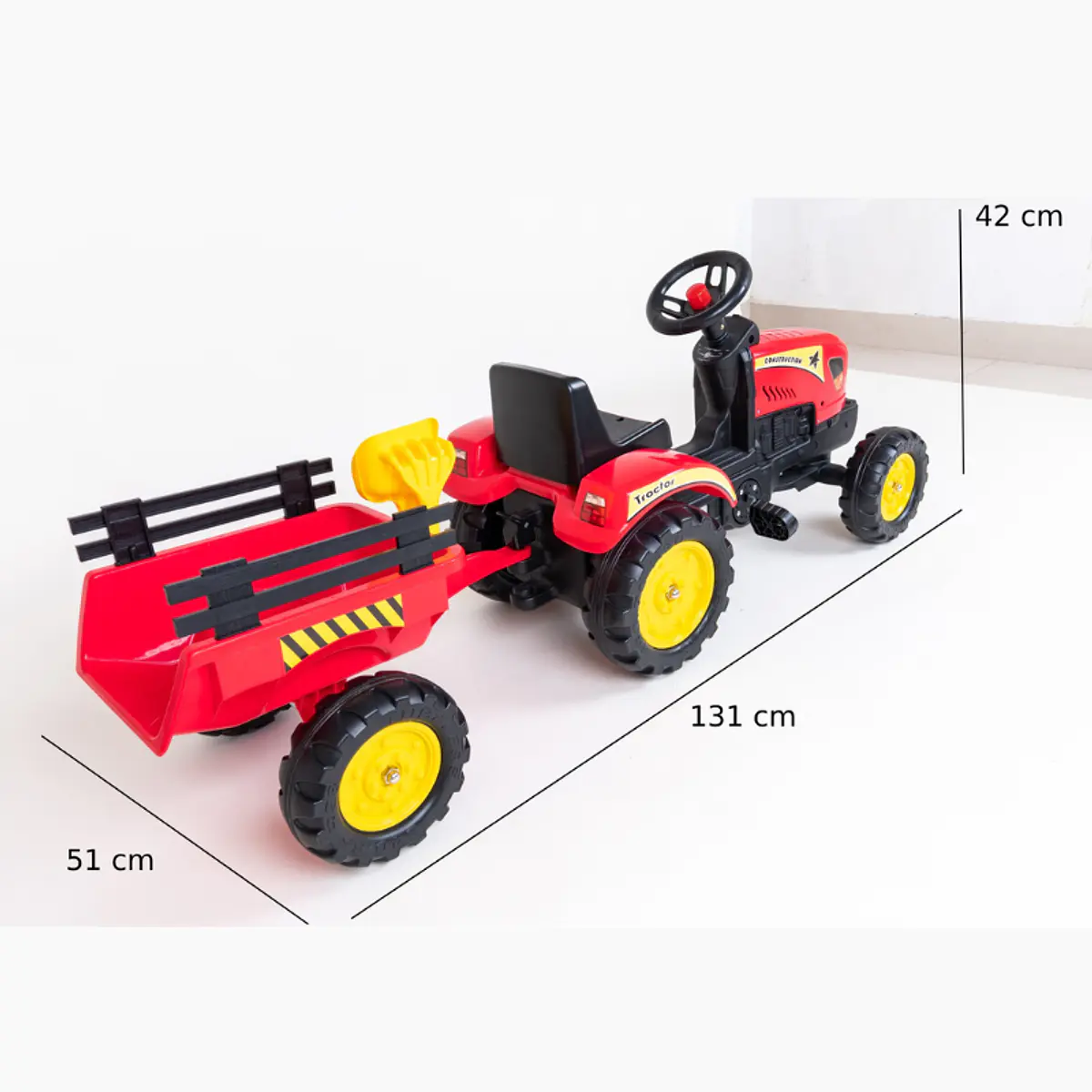 Tractor Con Carro Rojo Kidscool