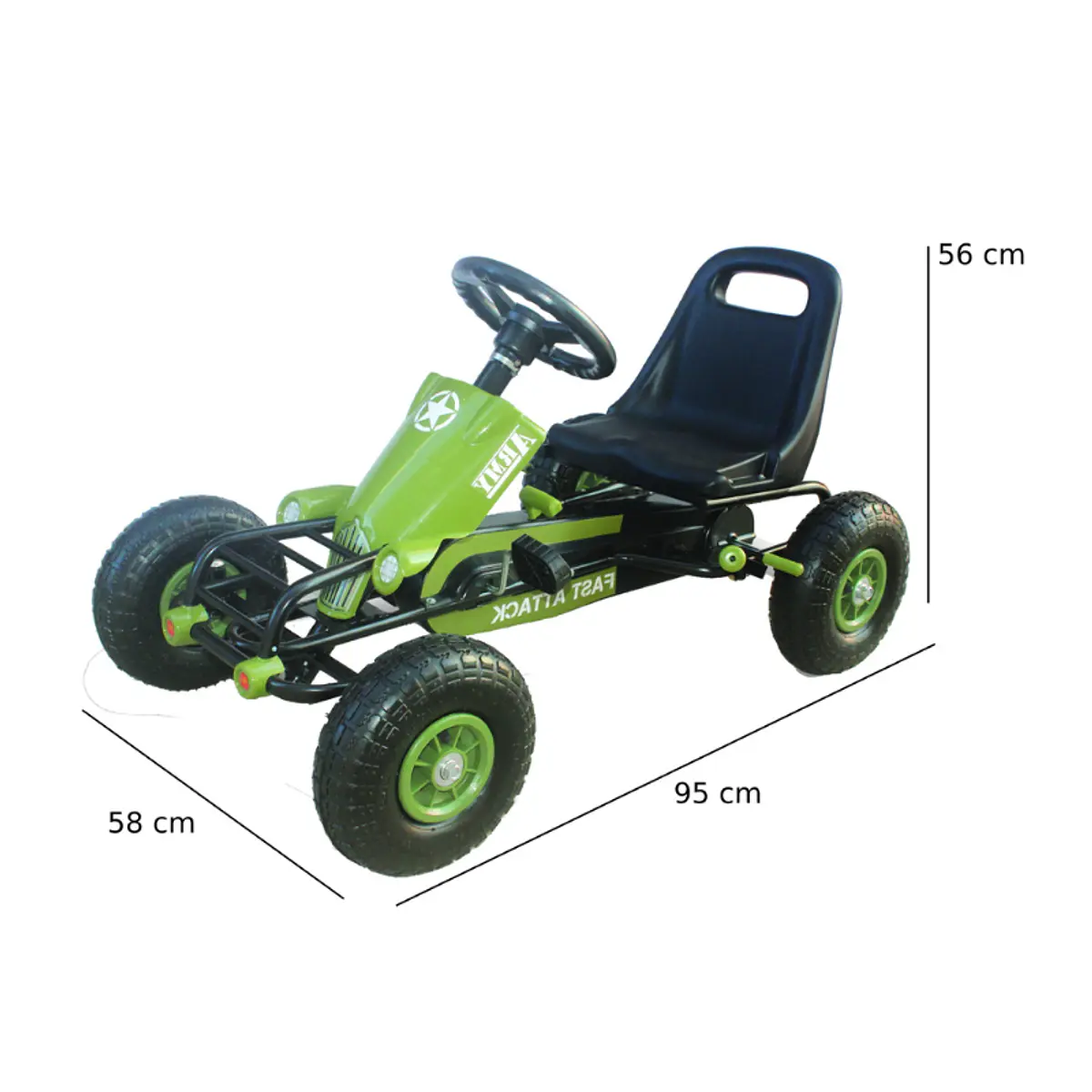 Go Kart Racing Army Xl Verde Kidscool