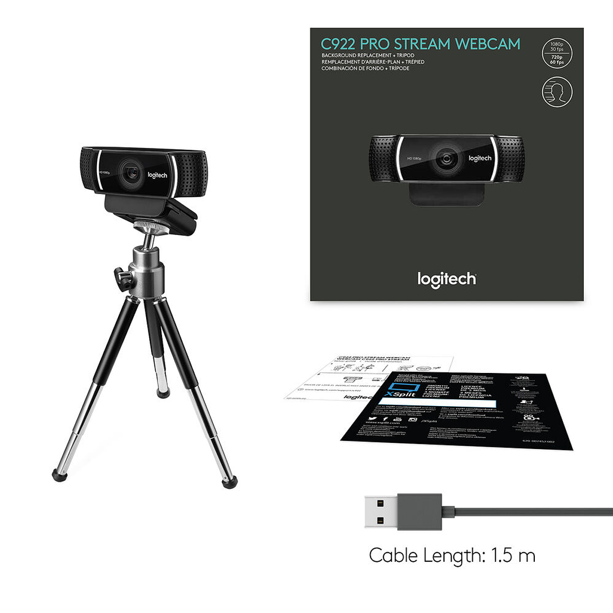 Webcam Logitech C922 Pro StreamCam Full HD 1080p USB