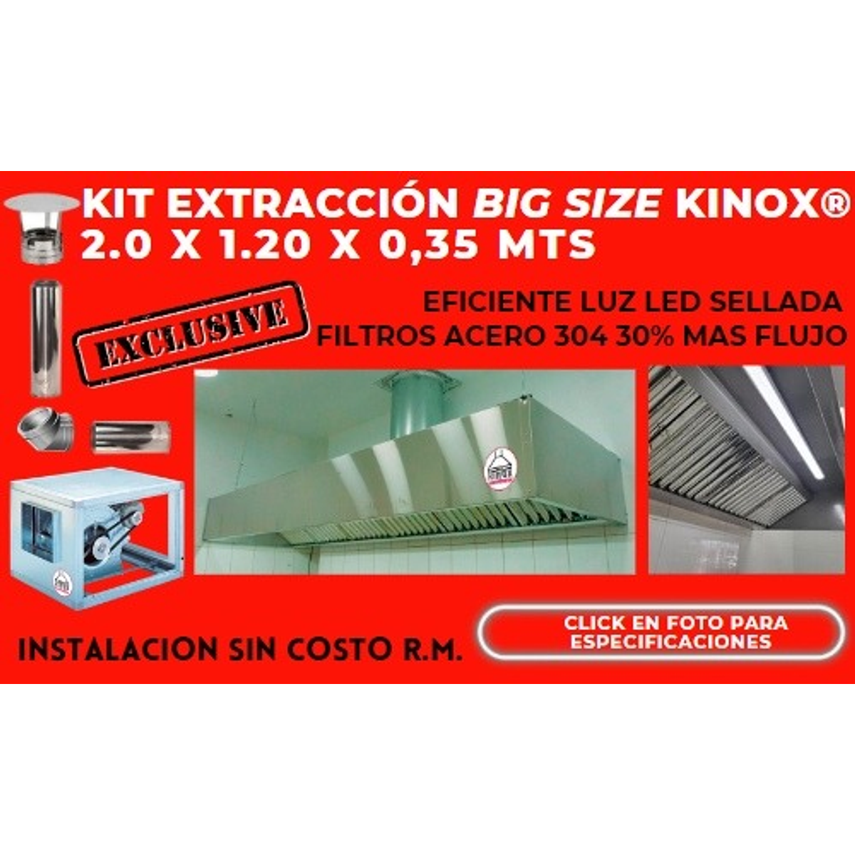Kit de Extracción Kinox Big Size 2.0 x 1.20 x 0,35 Mts