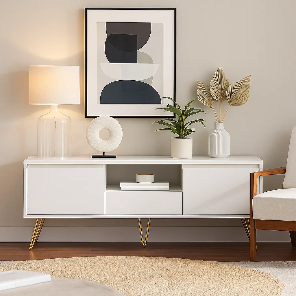 Rack de TV o Buffet con Cajones Simply White | KLIK Muebles