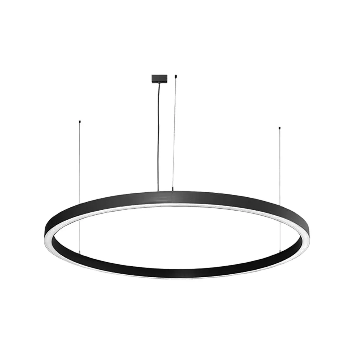 Lámpara Colgante Redonda LED 108W Luz Neutra Aro Ø160 Negra