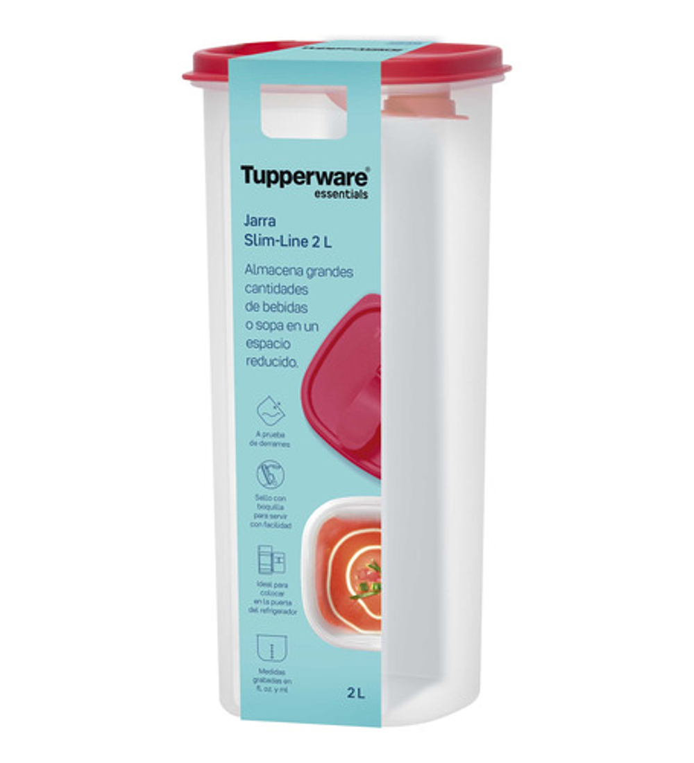 Jarra Slim-line Tupperware 2l - Hermético