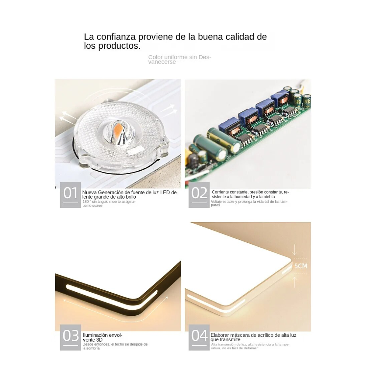 Lámpara Led De Techo Cuadrada Negra Interior, Luz Regulable