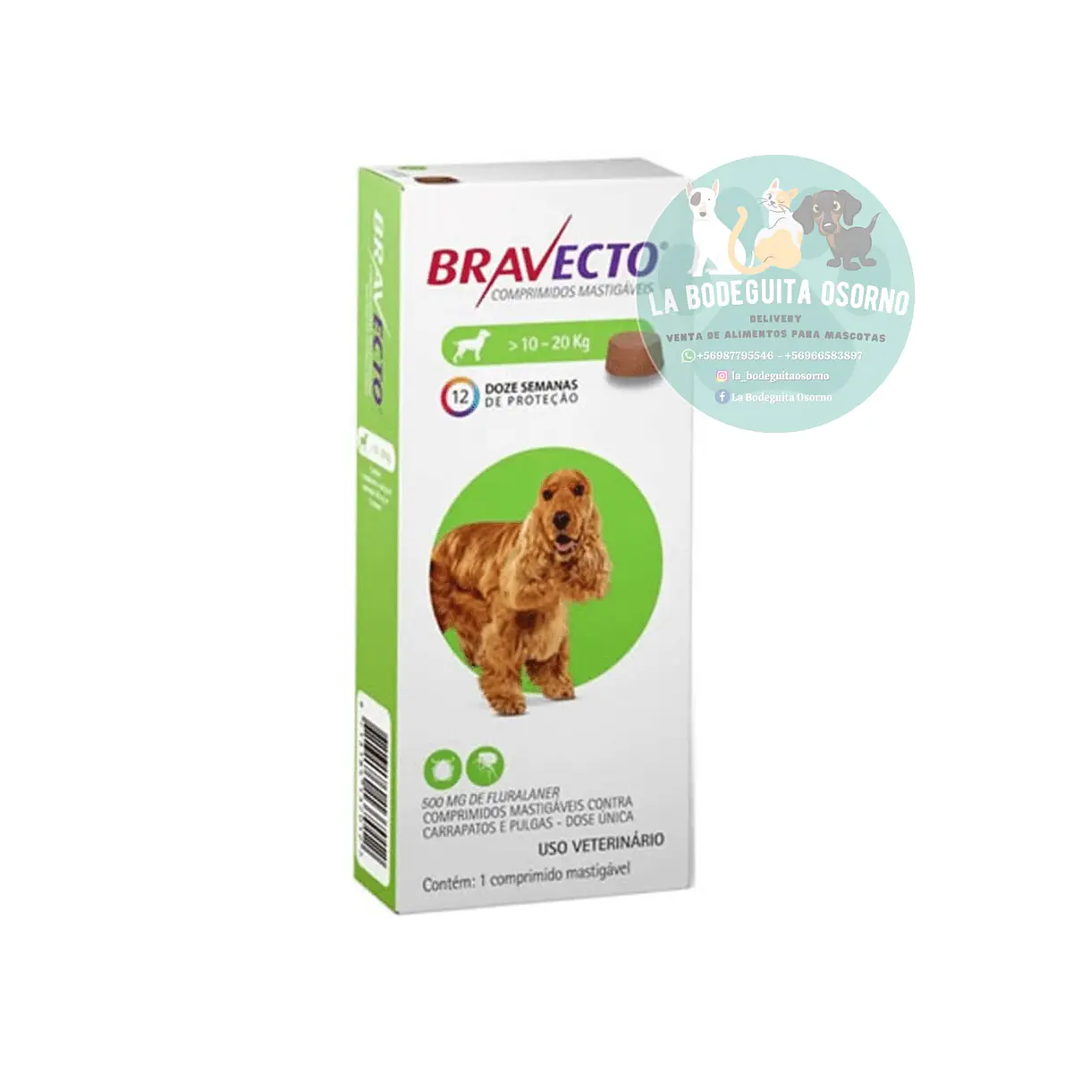 Bravecto Perros 10 kg - 20 kg (Antiparasitario Externo)