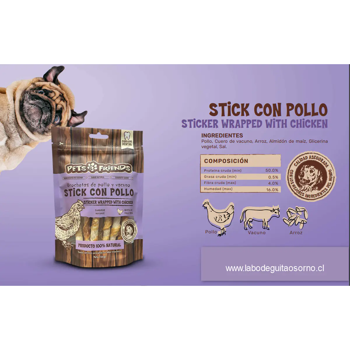 Stick Sabor Pollo Para Perro
