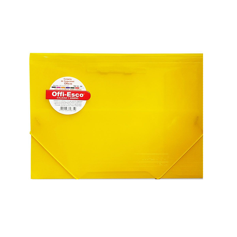 Carpeta De Seguridad Oficio Colores Translucidos